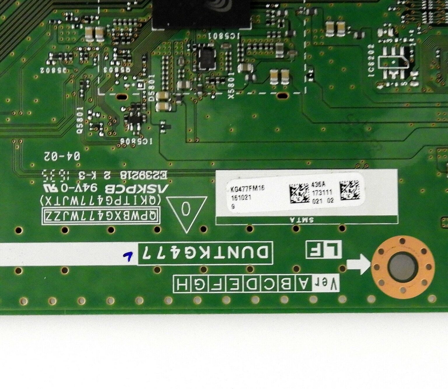 Sharp PN-LE801 T-Con Board KG477FM16 , DUNTKG477FM16 - TV Parts Home