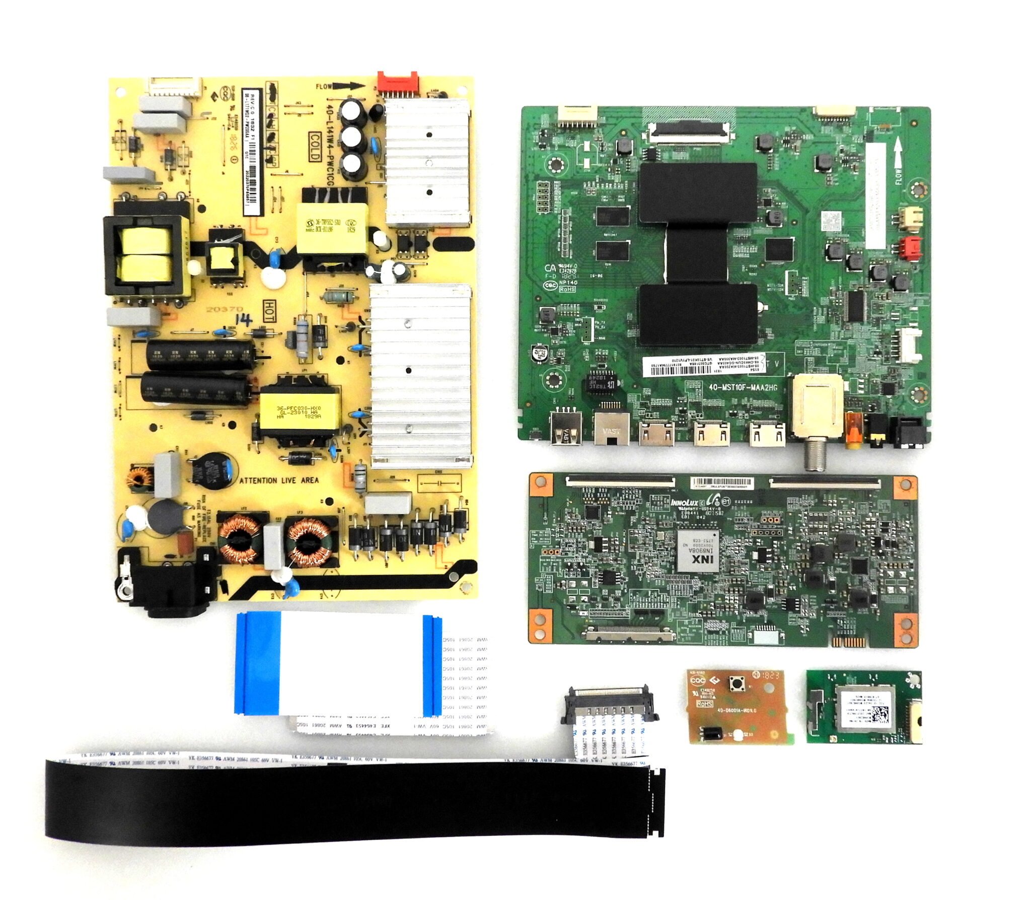 TCL 65S4 TV Boards Set (Version 1), 08-CM65CUN-OC400AA, 08-L171WD2 ...